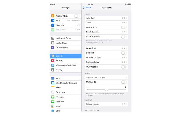 How To Change Font Size On IOS 7 